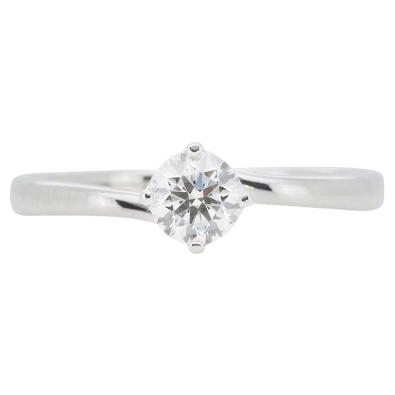 Sparkling 18K White Gold Ring with 0.37 Ct Natural Diamond, Forevermark ...
