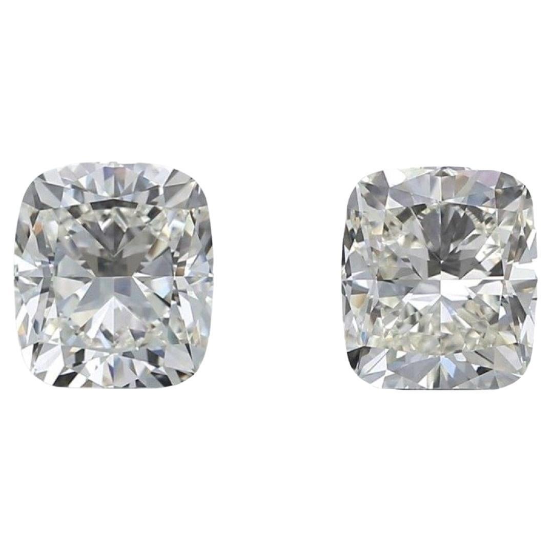 Classic Stud Earrings with 2.02 Ct Asscher Natural Diamonds, IGI Certificate at 1stDibs