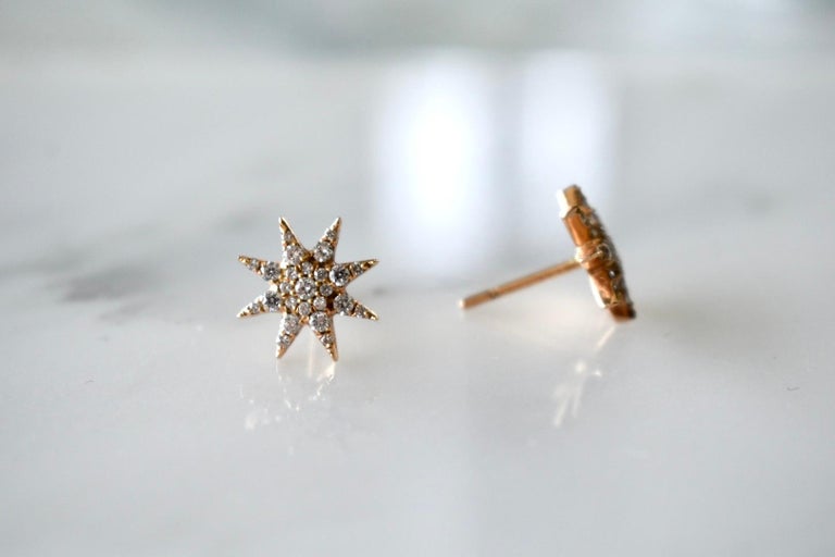Sparkling Diamond Stars Studs by Joanna Achkar For Sale at 1stDibs