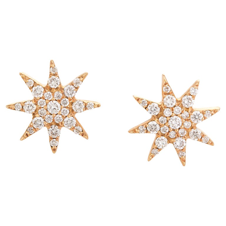 Sparkling Diamond Stars Studs by Joanna Achkar For Sale at 1stDibs