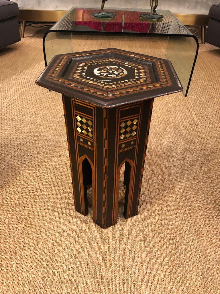 Sparkling Small Gem of a Moroccan Side or Drinks Table at 1stDibs