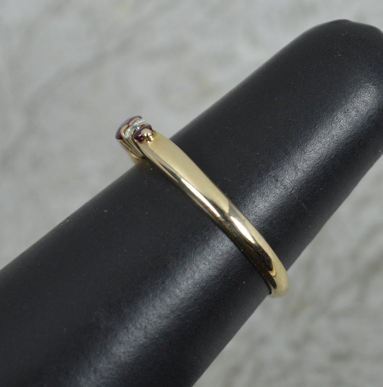 Sparkly 9 Carat Gold Ruby and Diamond Five Stone Stack Ring For Sale at ...