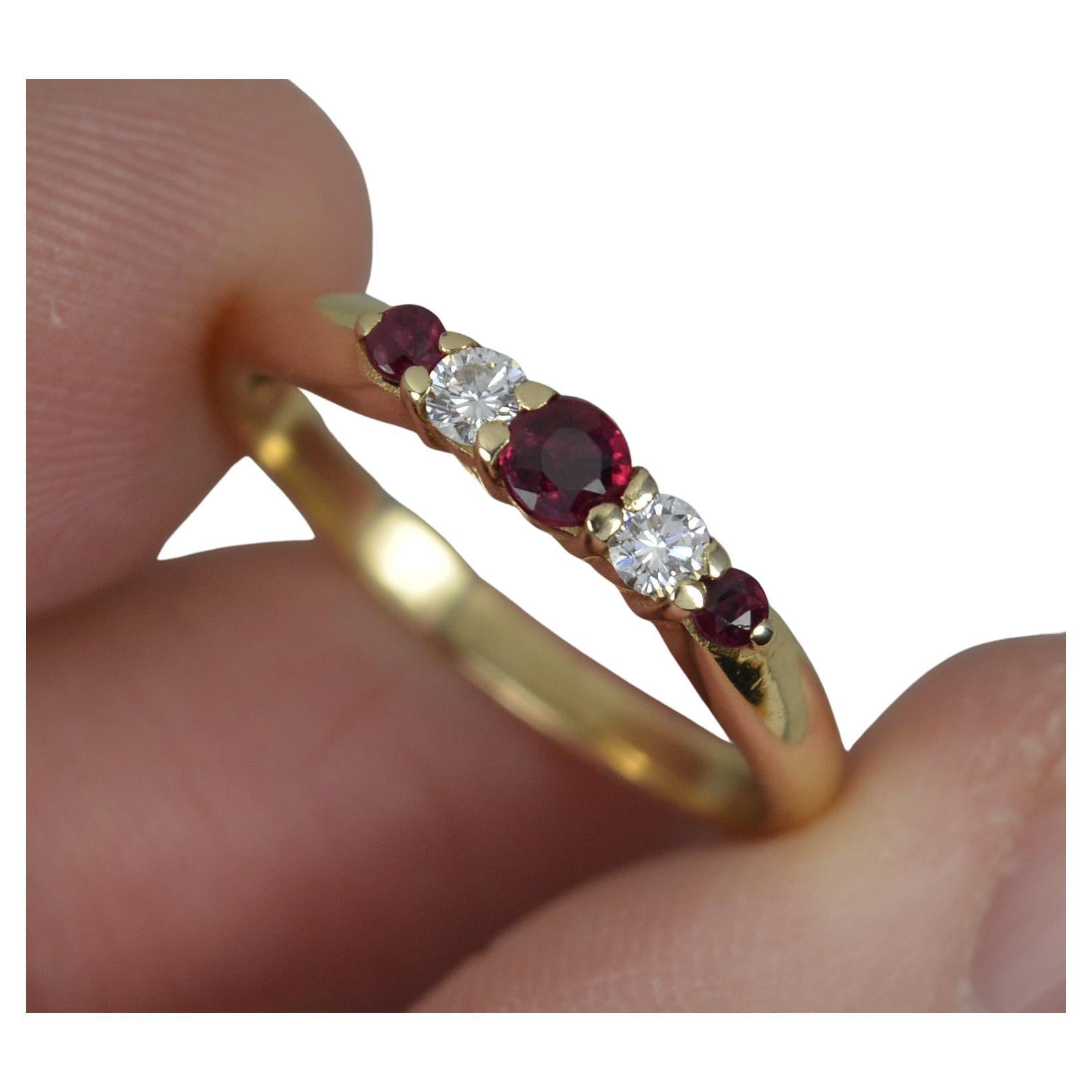 Antique Five-Stone Ruby Ring with Diamonds at 1stDibs | 5 stone ruby ring
