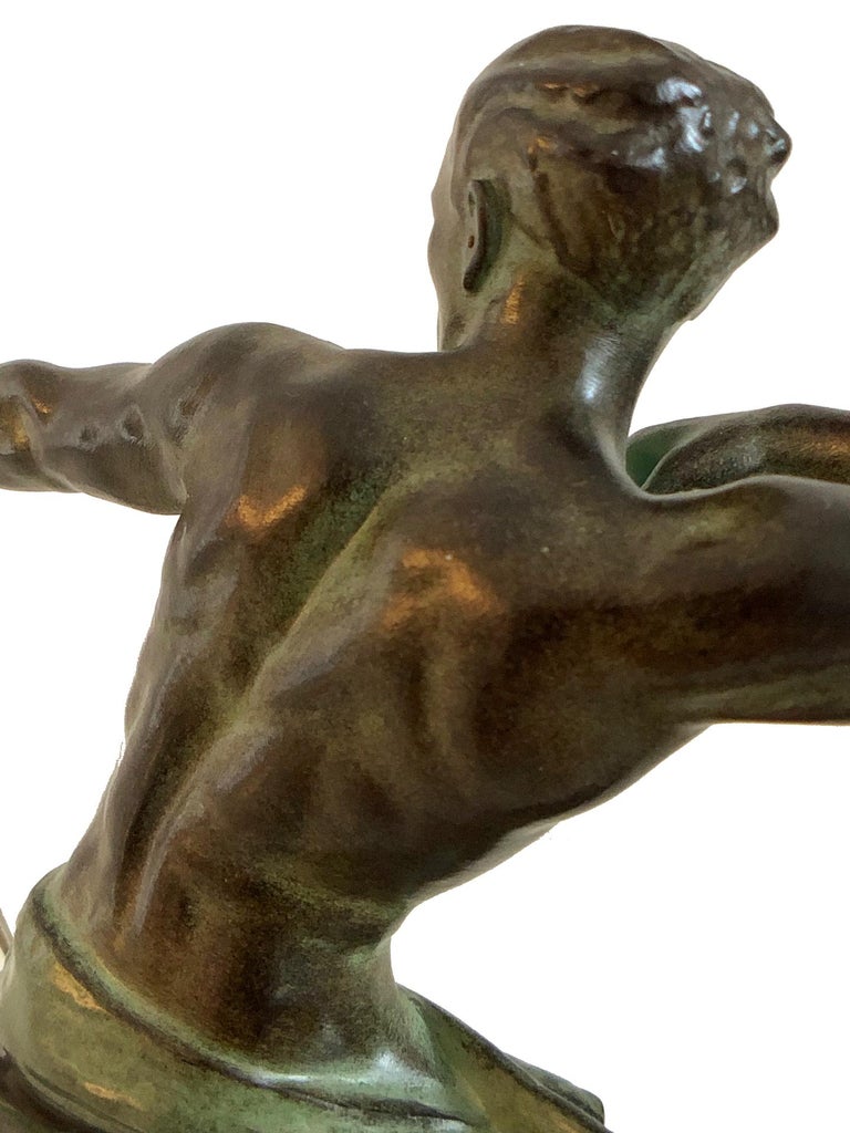 Spartiate by Max Le Verrier Spartan Archer Warrior Sculpture in Spelter ...