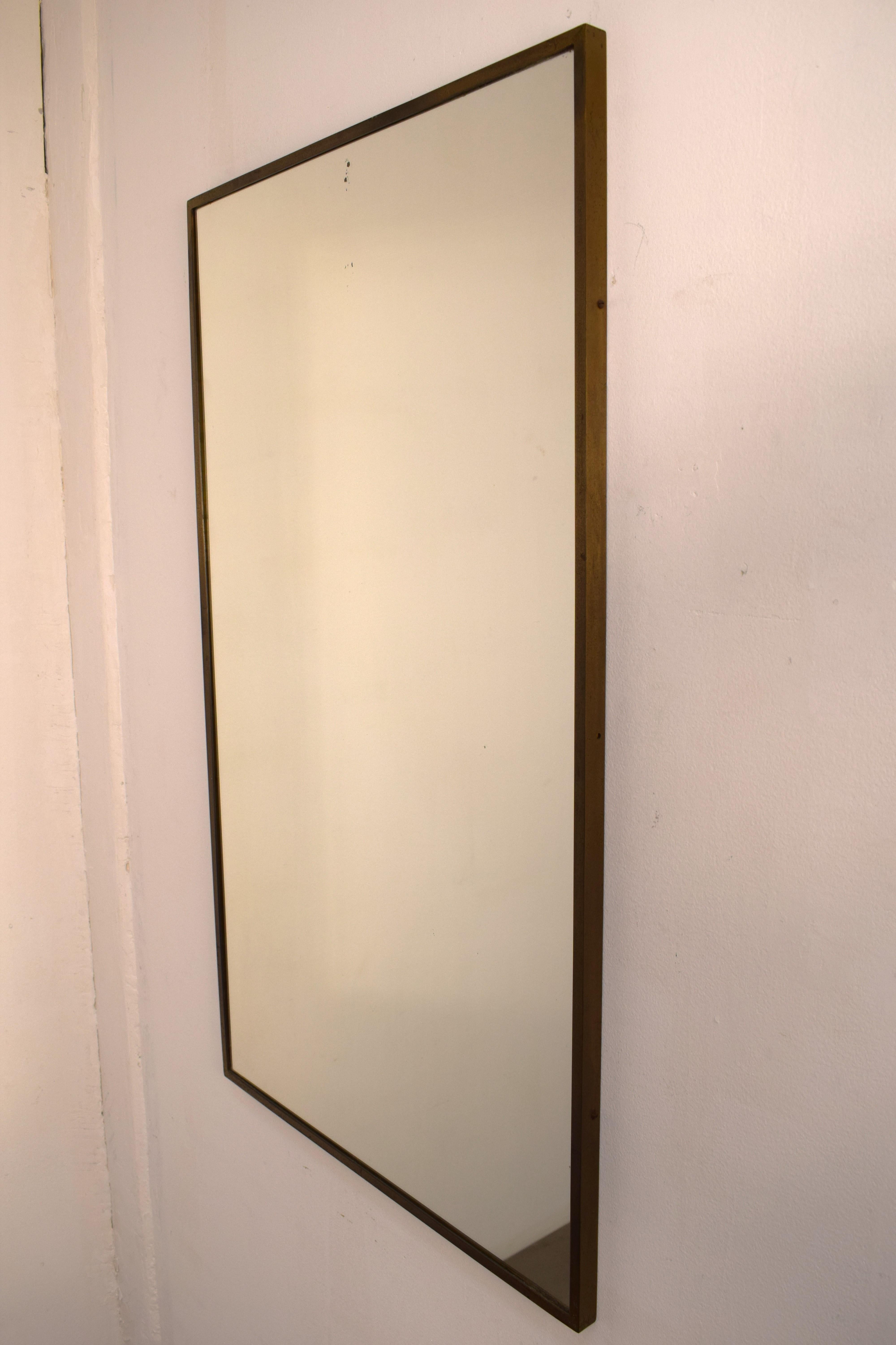 Rectangular brass mirror, Italy, 1950s. For Sale at 1stDibs