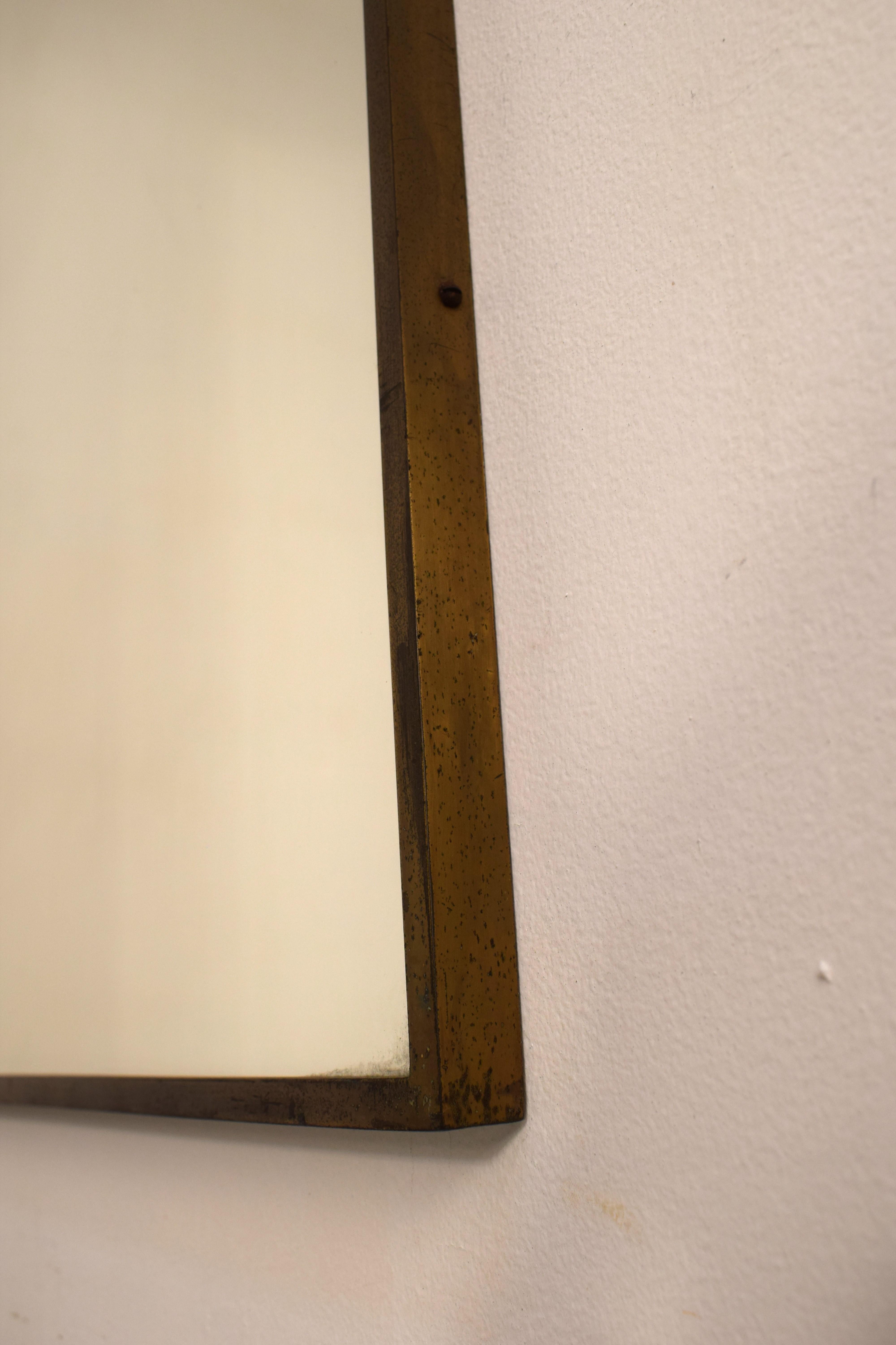 Rectangular brass mirror, Italy, 1950s. For Sale at 1stDibs