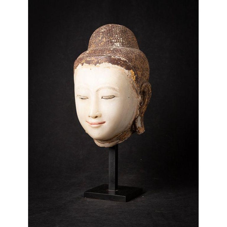 Special Antique Marble Burmese Buddha Head from Burma For Sale at 1stDibs