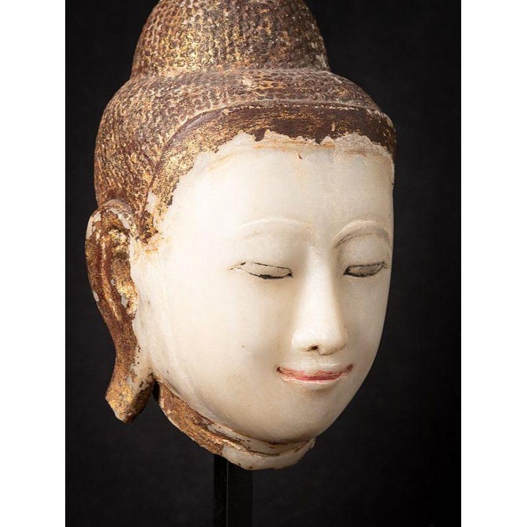 Special Antique Marble Burmese Buddha Head from Burma For Sale at 1stDibs