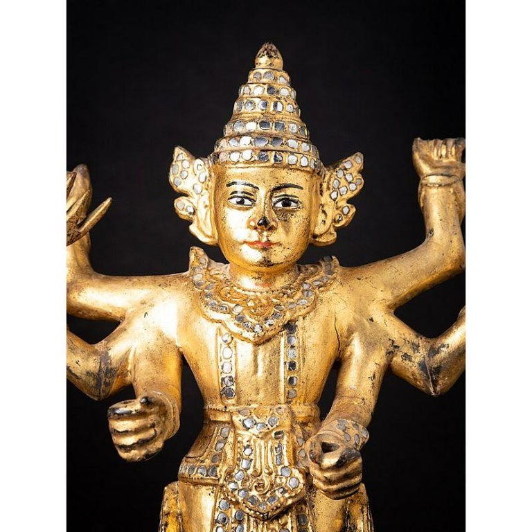 Special Antique Pair of Burmese Nat Statues from Burma For Sale at 1stDibs