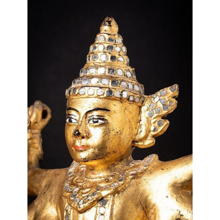 Special Antique Pair of Burmese Nat Statues from Burma For Sale at 1stDibs