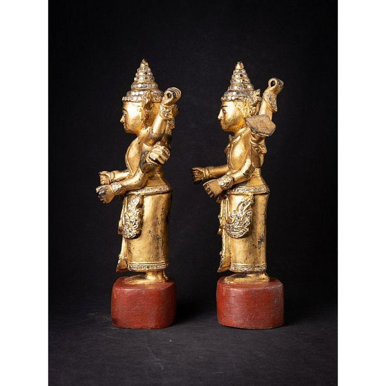Special Antique Pair of Burmese Nat Statues from Burma For Sale at 1stDibs