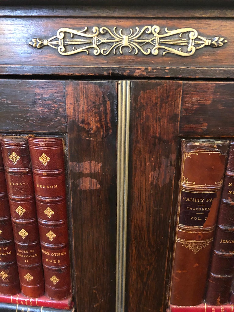 Special Antique Regency Rosewood Grain Painted Bookcase Cabinet For ...