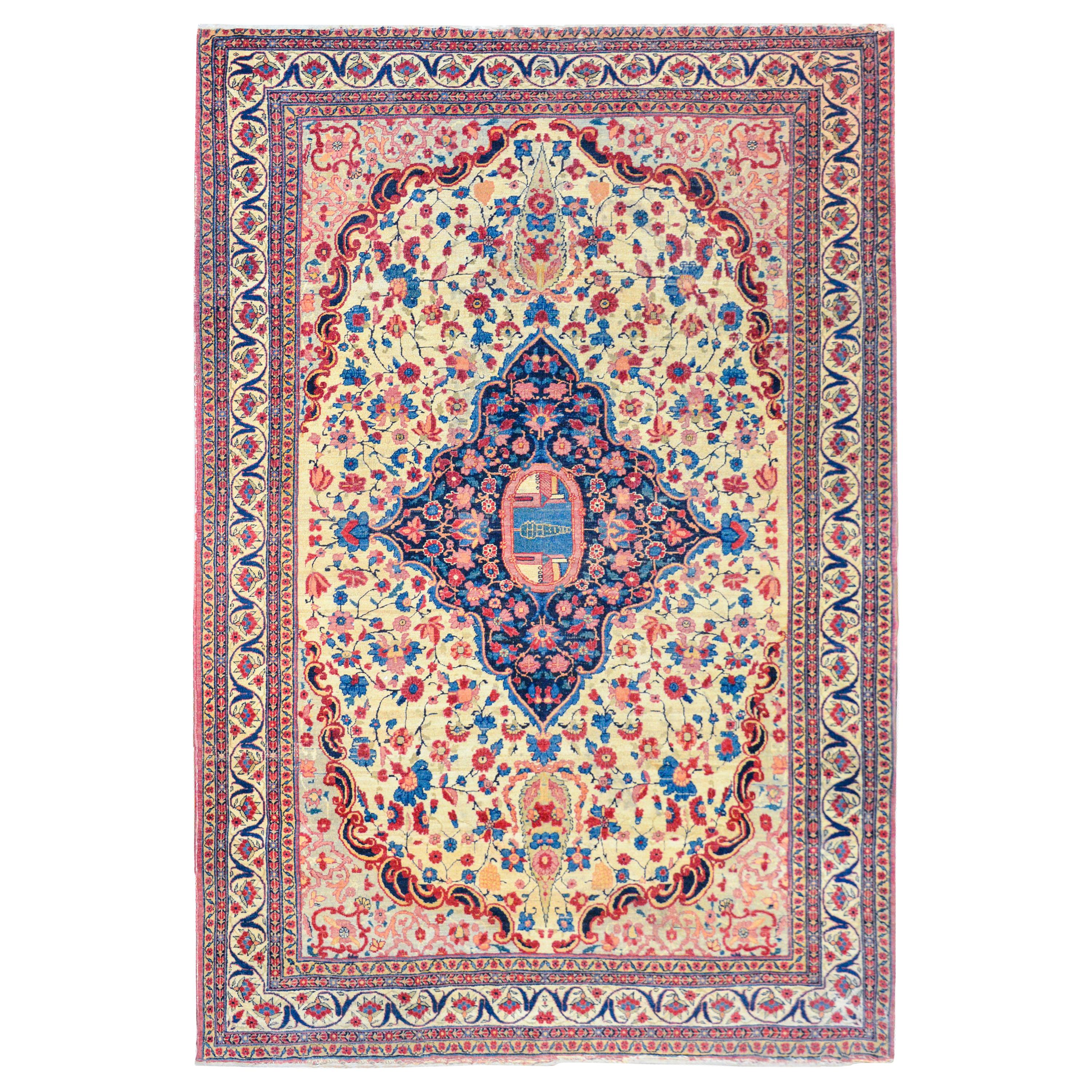 Early 20th Century Persian Tabriz Rug For Sale at 1stDibs
