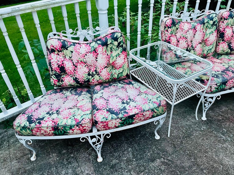 Special Edition Vintage Woodard Wrought Iron Chantilly Rose Sofa ...