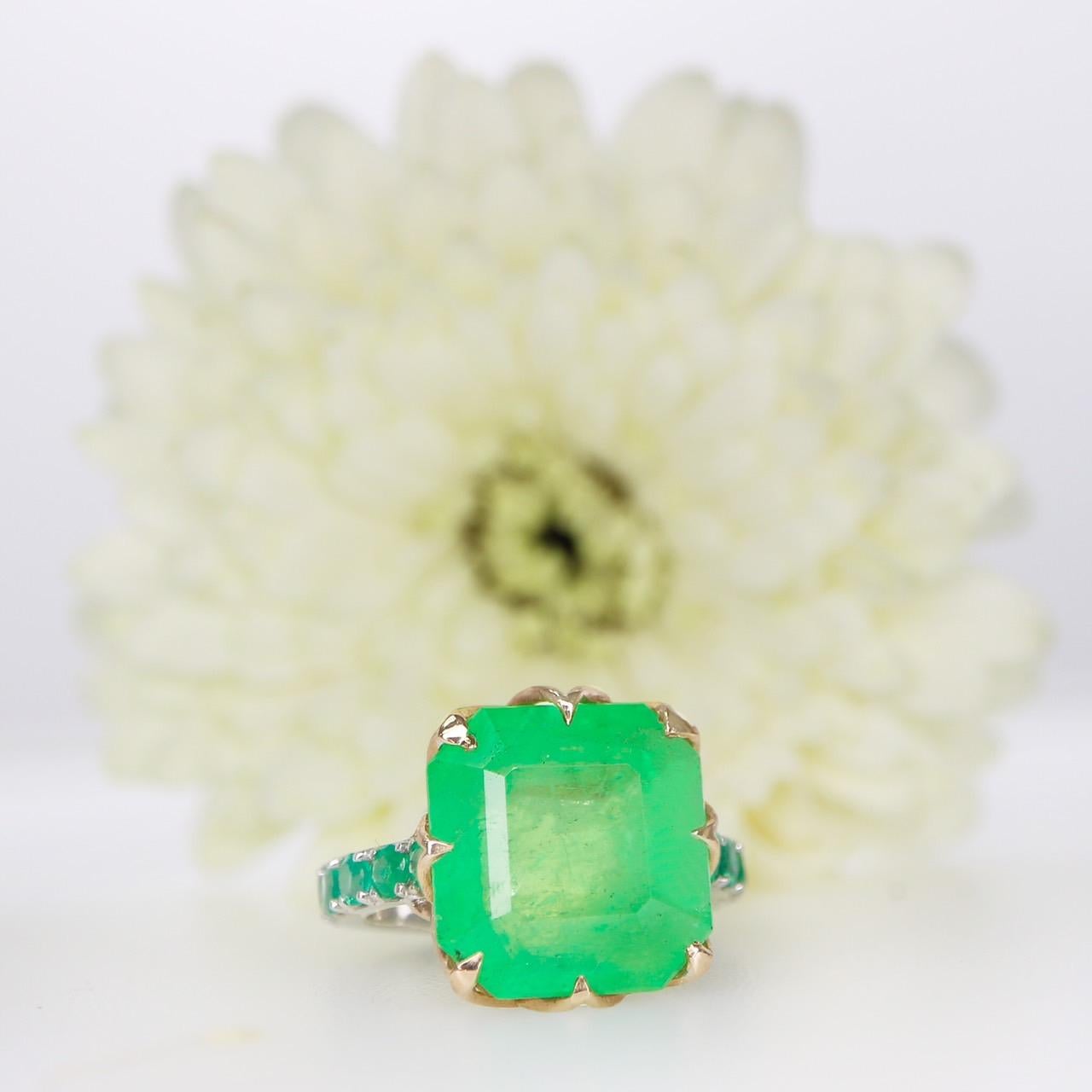 *Special* IGI 18k 7.37 Carat Colombia Emerald Art Deco Style Engagement ...