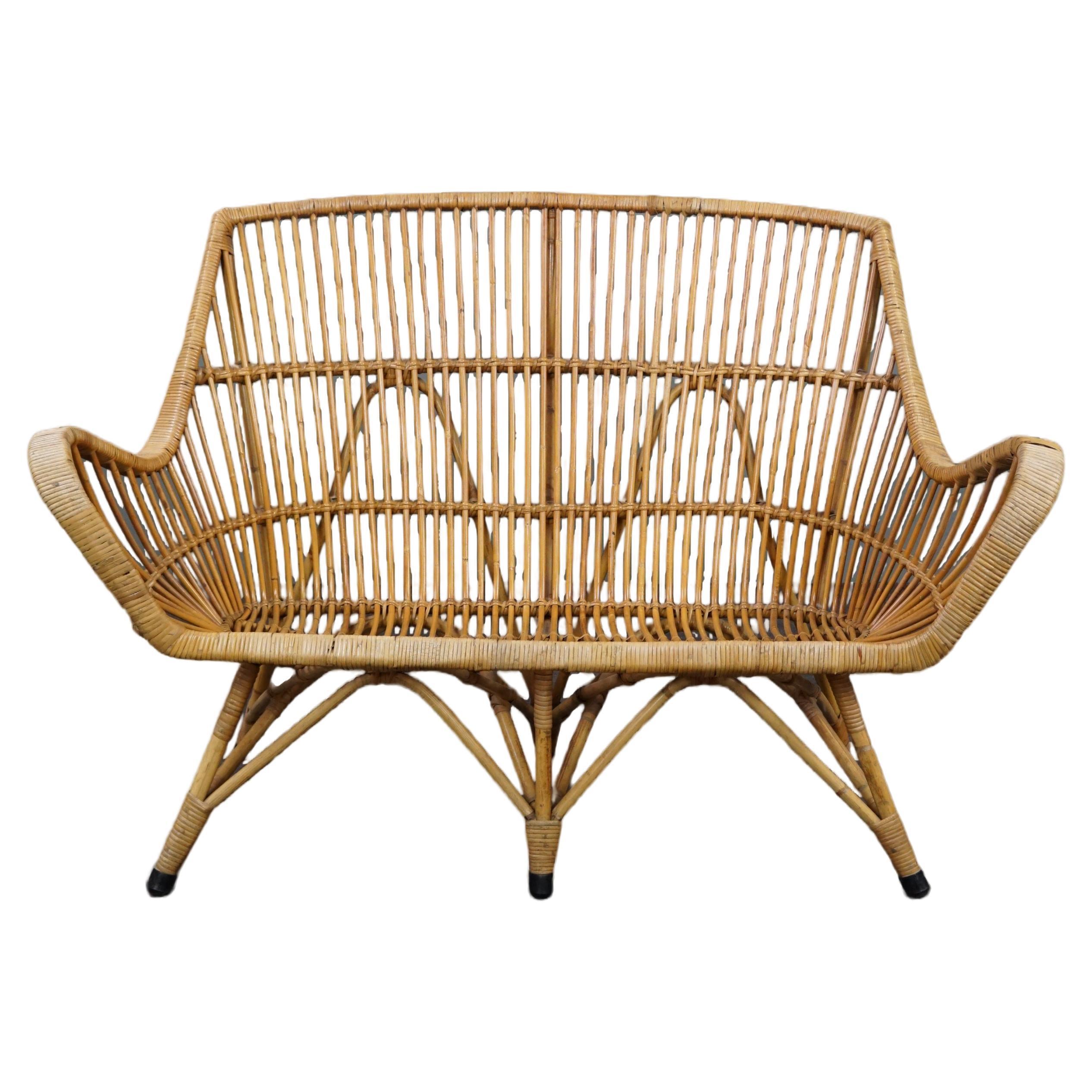 Special Midcentury rattan 2-seater sofa, Dutch Design, 1950 For Sale at ...
