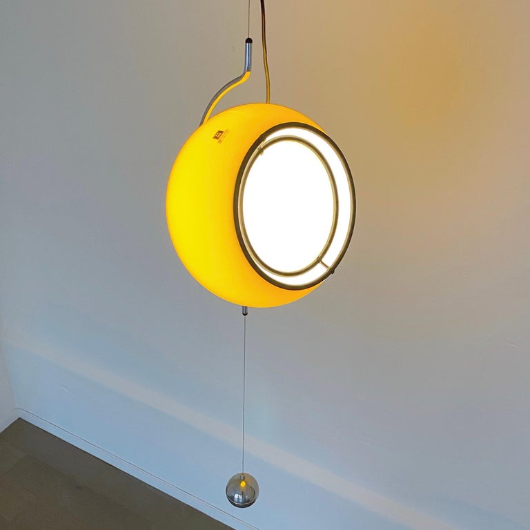 Special Yellow Ceiling Light by Harvey Guzzini, Italy, 1974 at 1stDibs