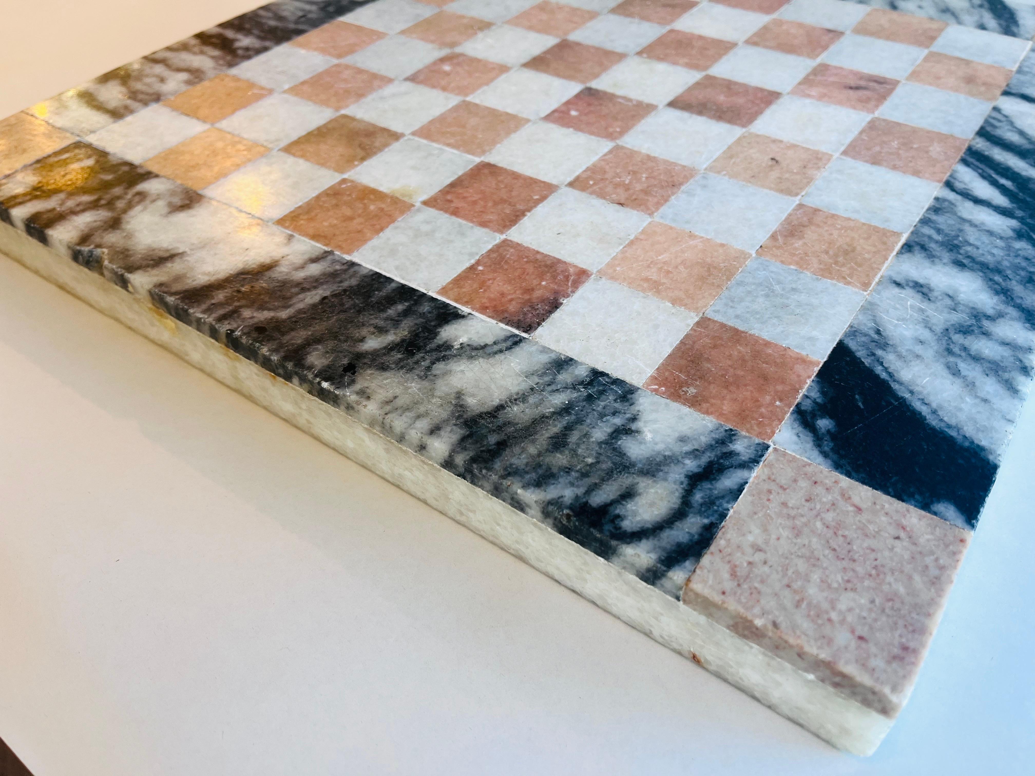 Specimen Mixed Stone Vintage Massive and Heavy Chess and Checkers Game ...