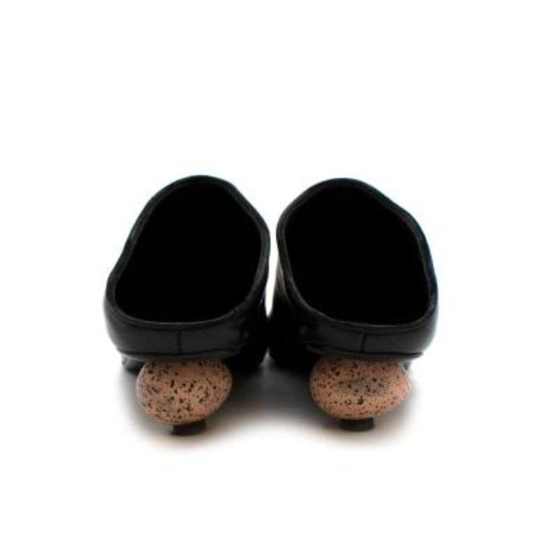 Speckled Egg Black Leather Heels For Sale at 1stDibs