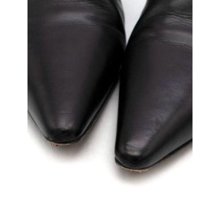 Speckled Egg Black Leather Heels For Sale at 1stDibs