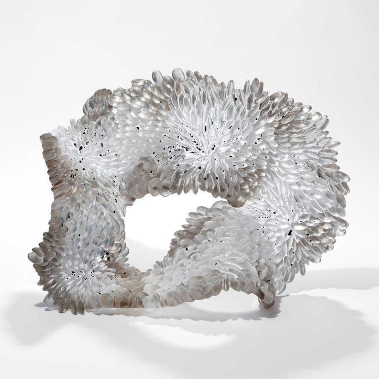 Speckled Grey, Standing Textured Cast Glass Sculpture by Nina Casson ...