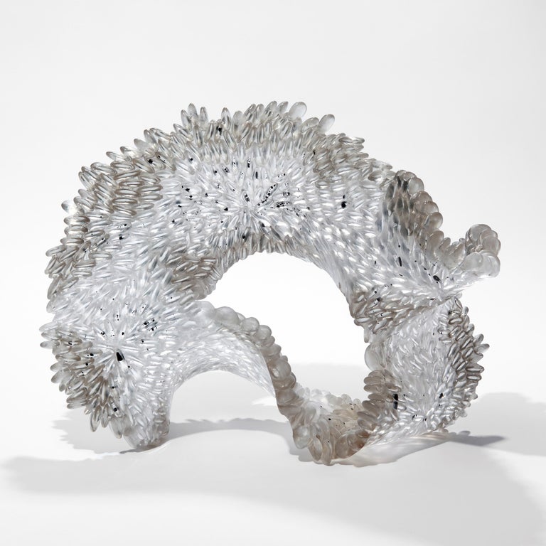 Speckled Grey, Standing Textured Cast Glass Sculpture by Nina Casson ...