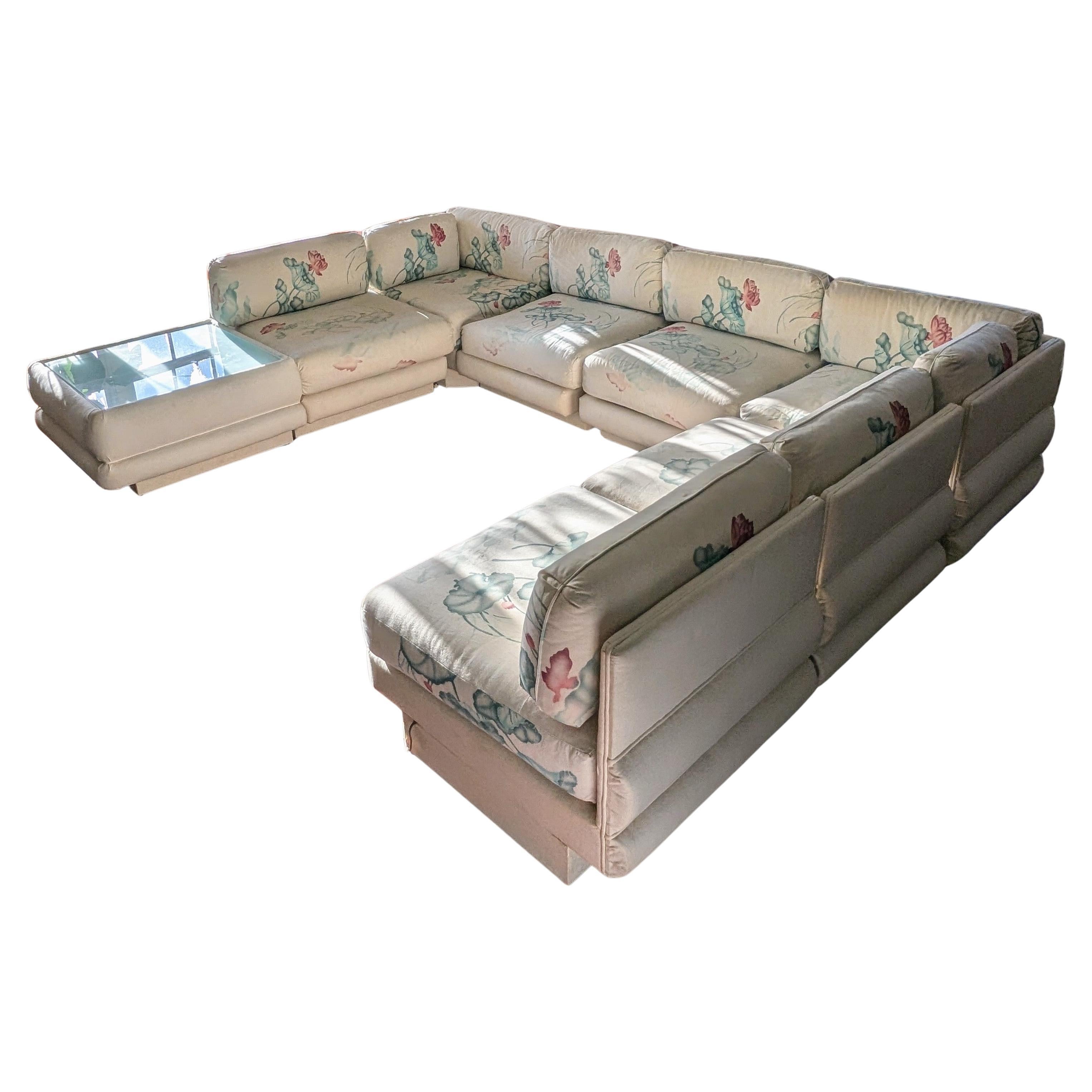 Spectacular 1980s American modular / sectional bullnose sofa, by Bernhardt Flair For Sale at 1stDibs