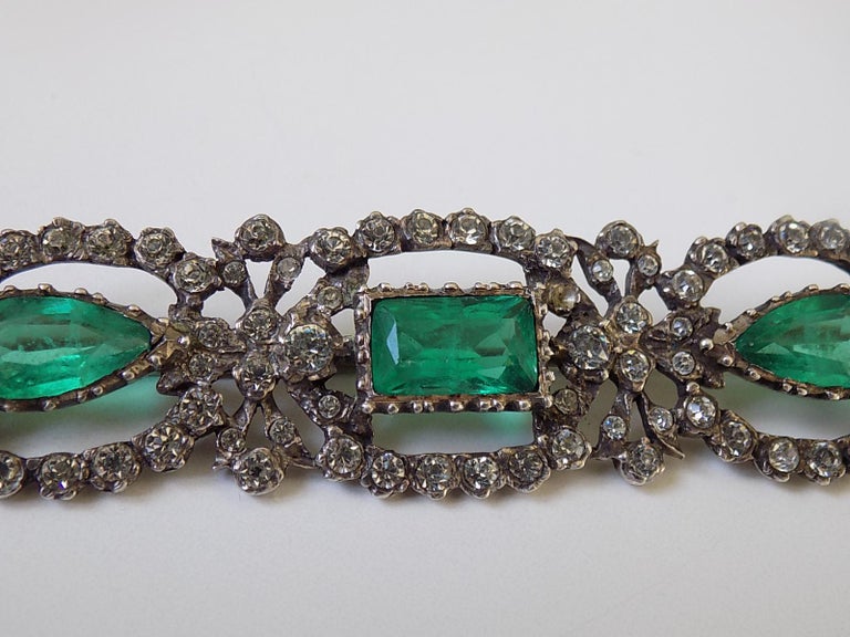 Spectacular Antique Edwardian Silver Lazarus Emerald Paste Brooch For ...