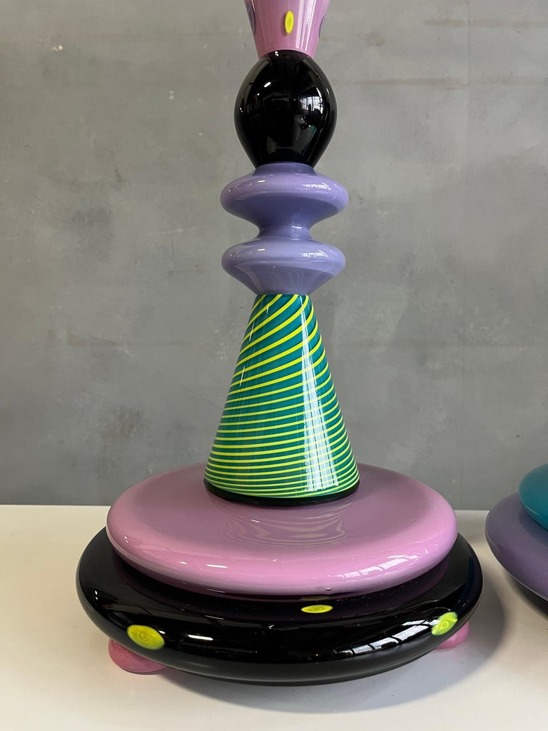 Spectacular Blown Glass Table Lamps Memphis Style For Sale at 1stDibs
