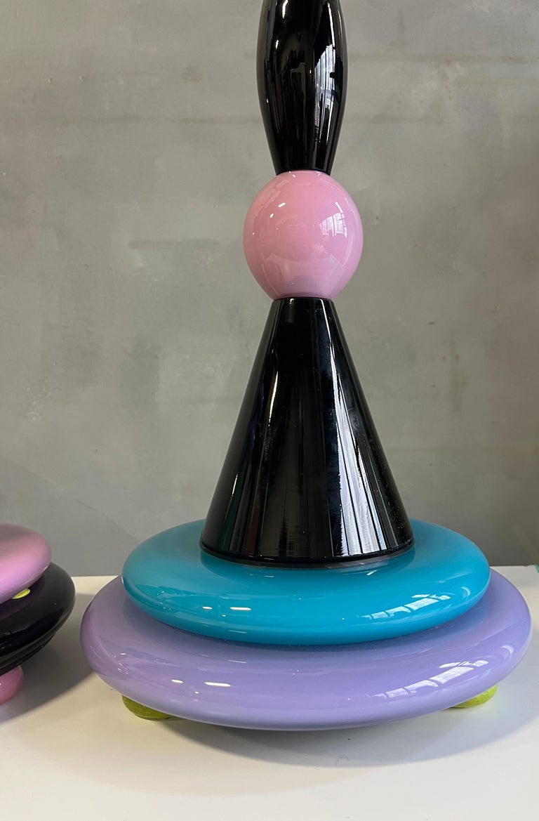 Spectacular Blown Glass Table Lamps Memphis Style For Sale at 1stDibs