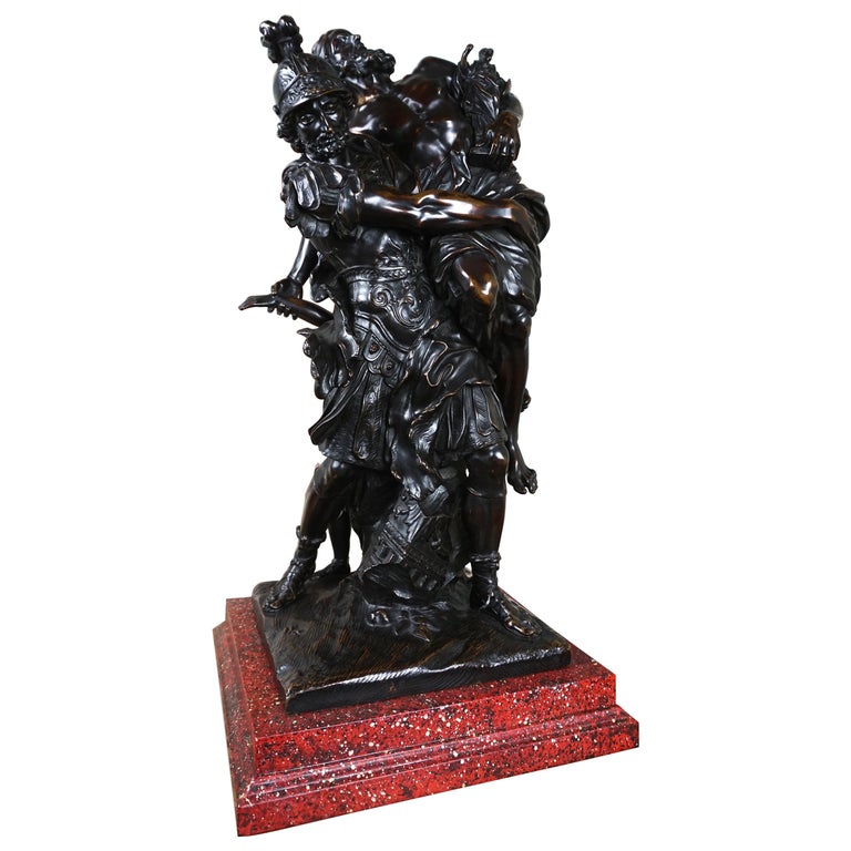 Spectacular Bronze Figural Group of Aeneas' Flight from the Ruins of ...