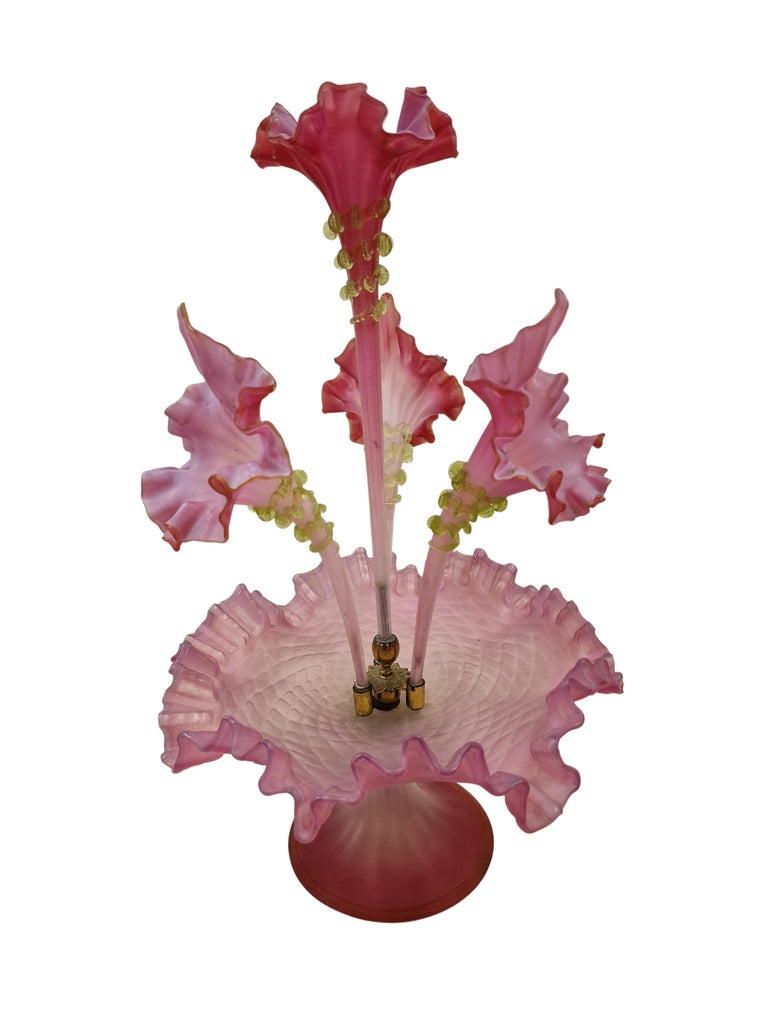 Spectacular Centerpiece/Centrepiece, Flower Vase, bowl, Bohemian Glass ...
