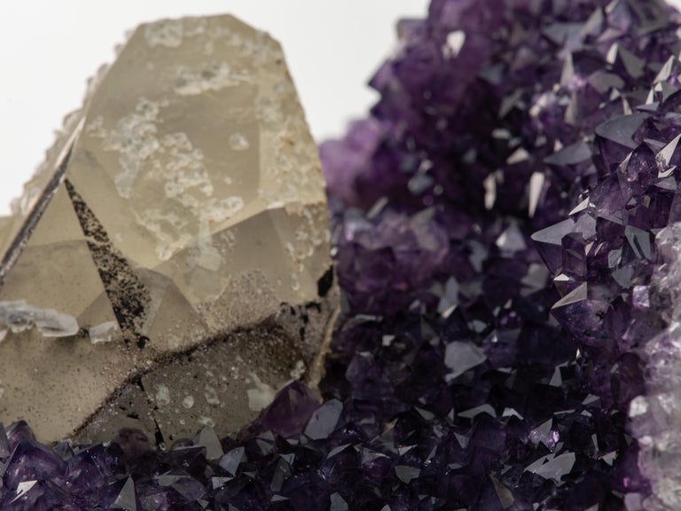 Amethyst calcite and black epitaxial goethite - a rare stone formation ...