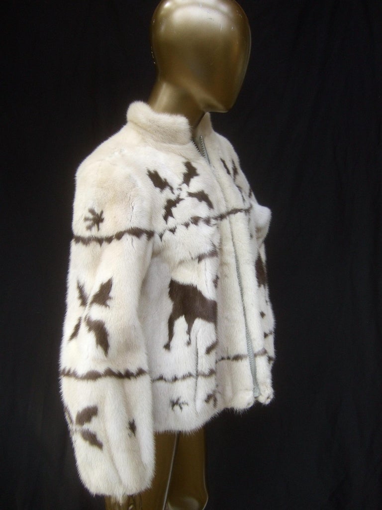 Spectacular Custom Made Pearl Mink and Mocha Reindeer Fur Jacket Circa ...