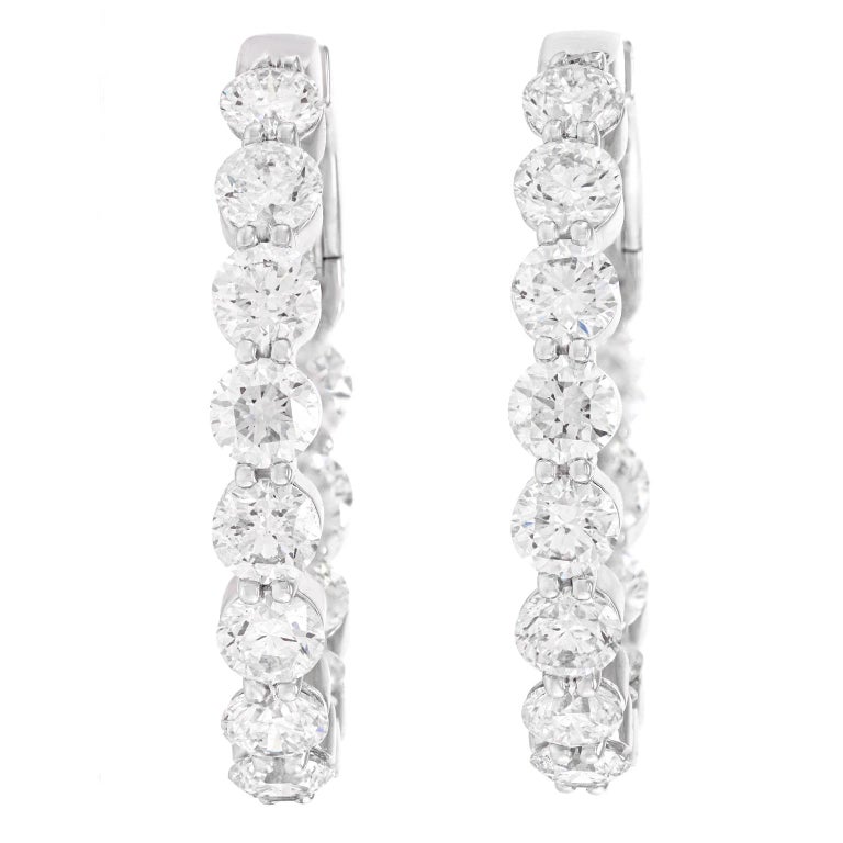 Spectacular Diamond Hoops For Sale at 1stDibs