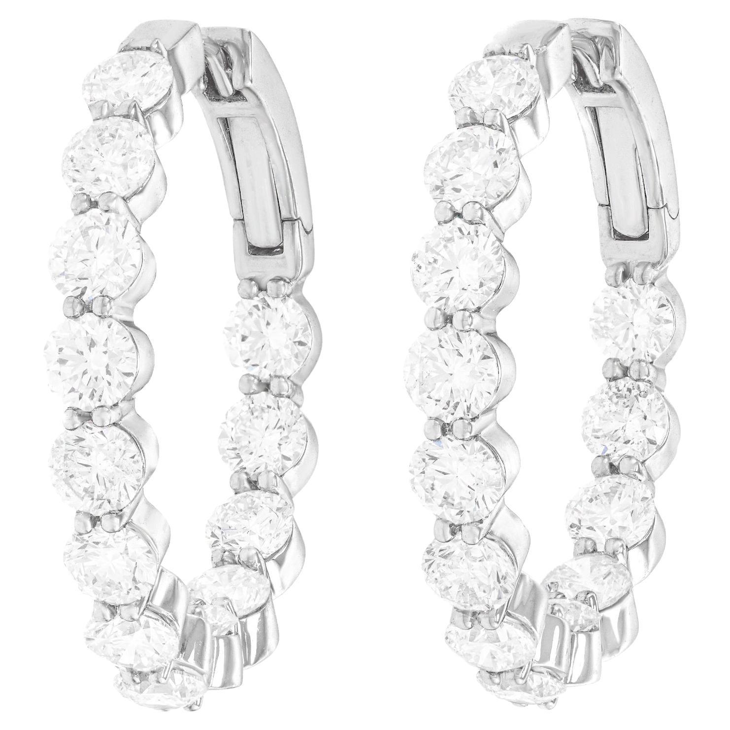 Diamond Hoops For Sale at 1stDibs | hoops with diamonds