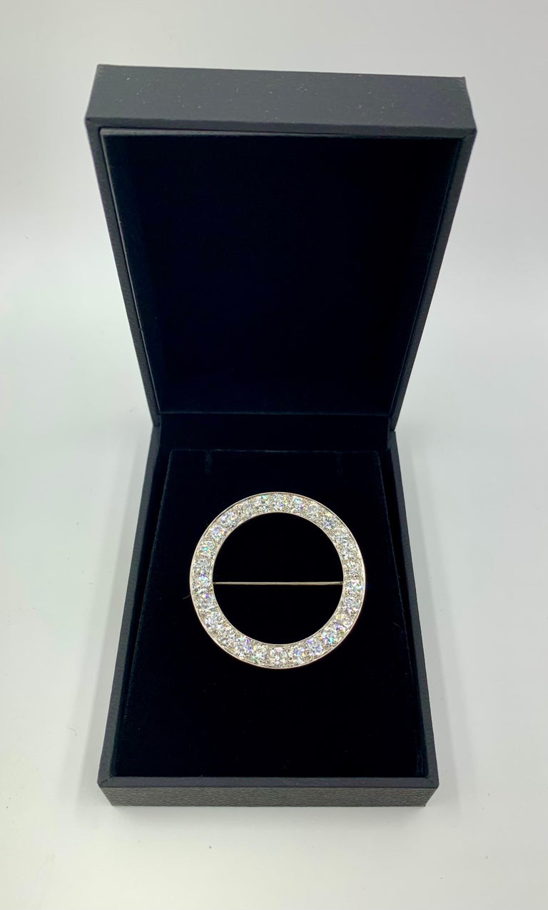 Spectacular Elegant Art Deco 8.45 TCW Diamond Platinum Circle Brooch ...