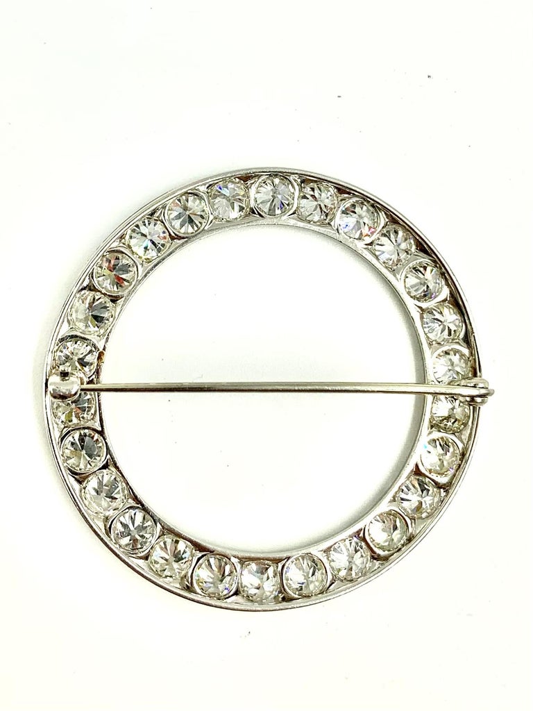 Spectacular Elegant Art Deco 8.45 TCW Diamond Platinum Circle Brooch ...