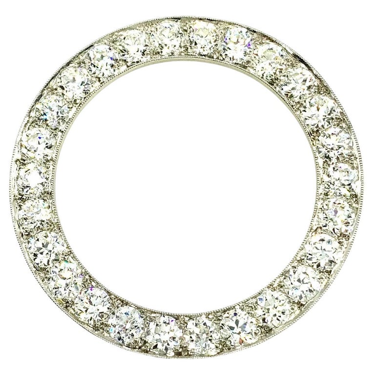 Spectacular Elegant Art Deco 8.45 TCW Diamond Platinum Circle Brooch ...