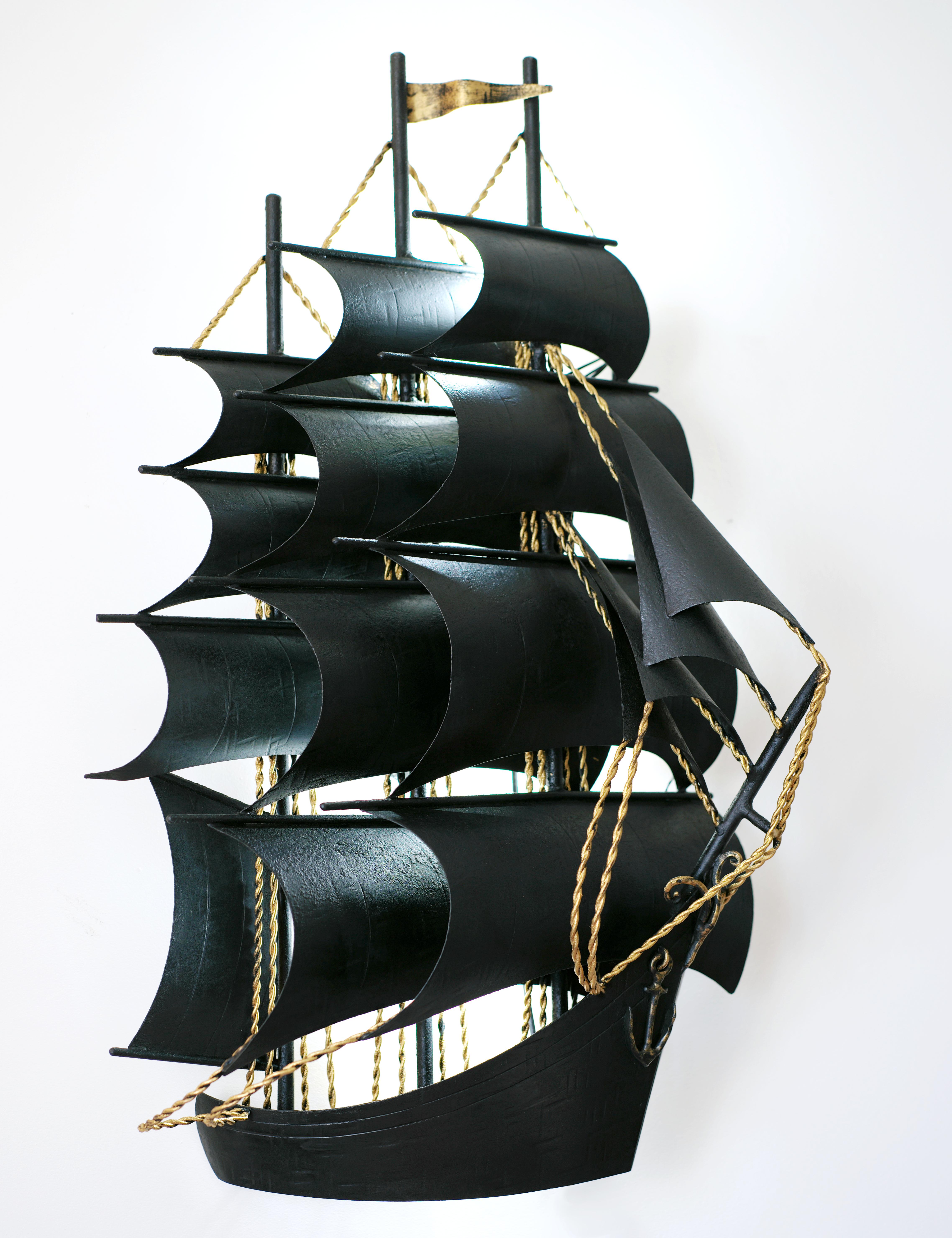 Spectacular French Mid-Century Clipper Ship Wall Light, circa 1950 For ...
