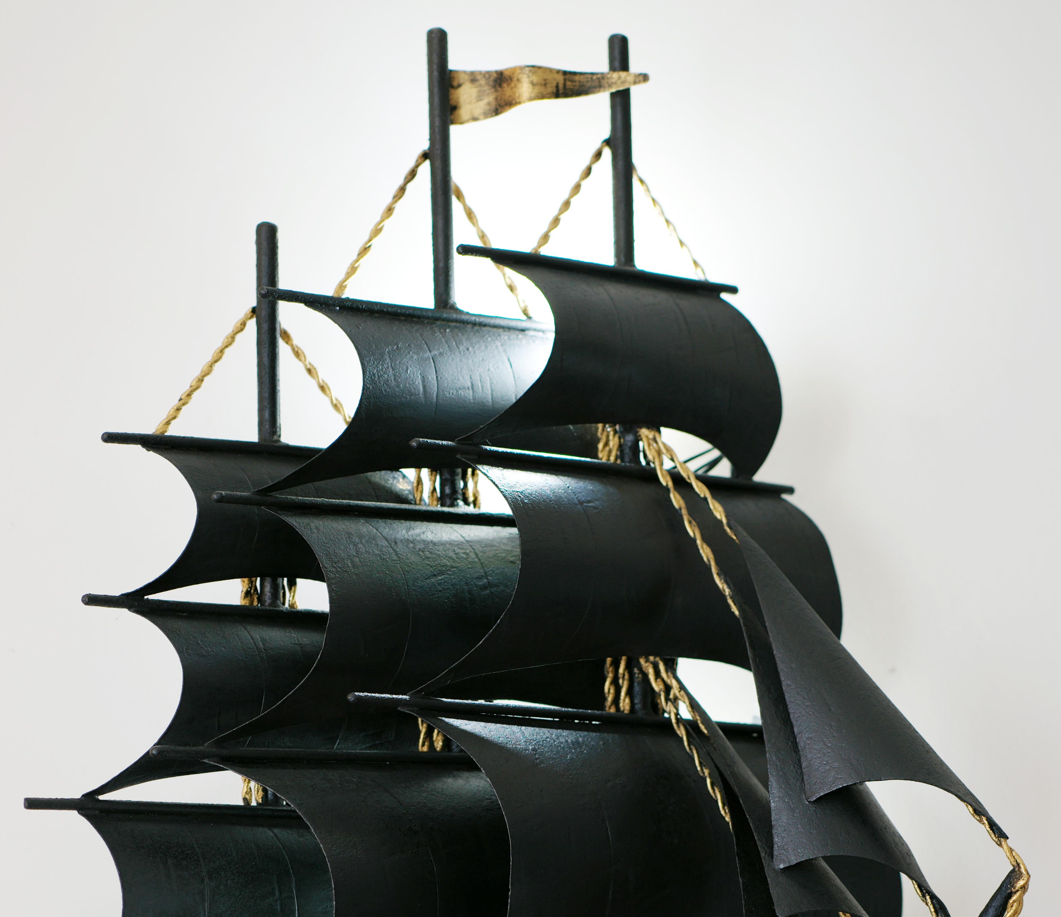 Spectacular French Mid-Century Clipper Ship Wall Light, circa 1950 For ...