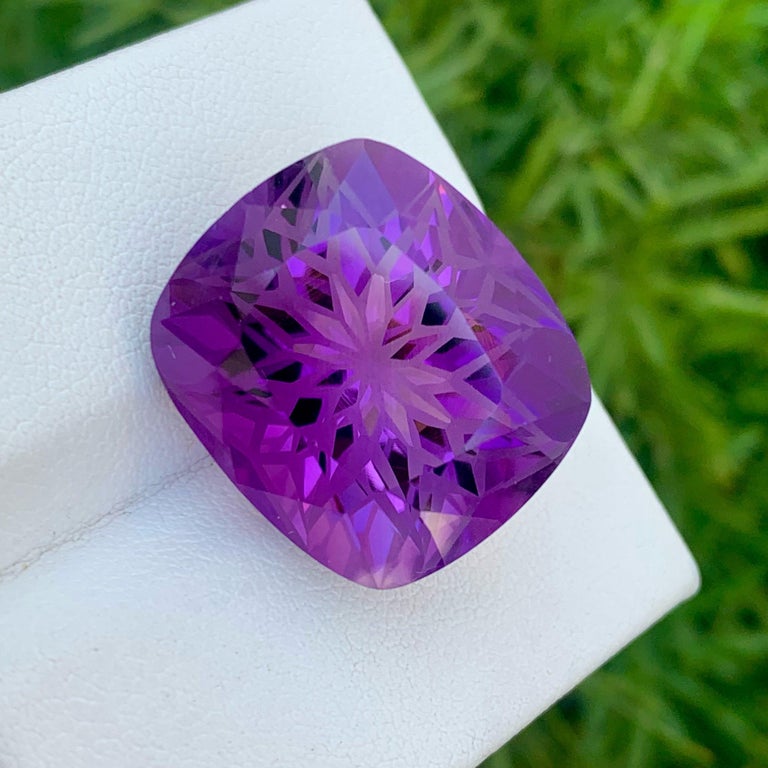 Spectacular Frosted Cut Amethyst Gemstone 29.25 CTS Purple Amethyst ...