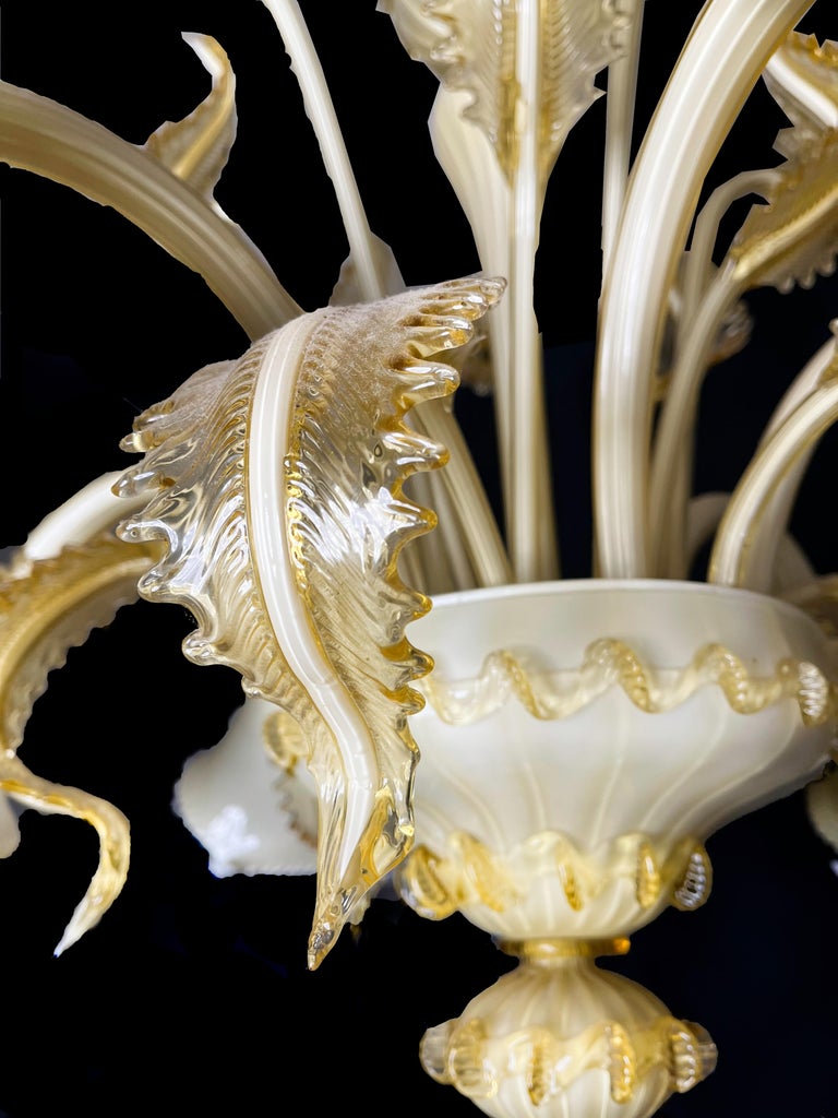 Spectacular Gold Murano Chandelier, 1960 For Sale at 1stDibs