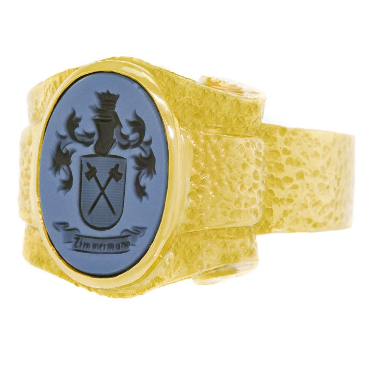 Spectacular Gold Signet Ring For Sale at 1stDibs