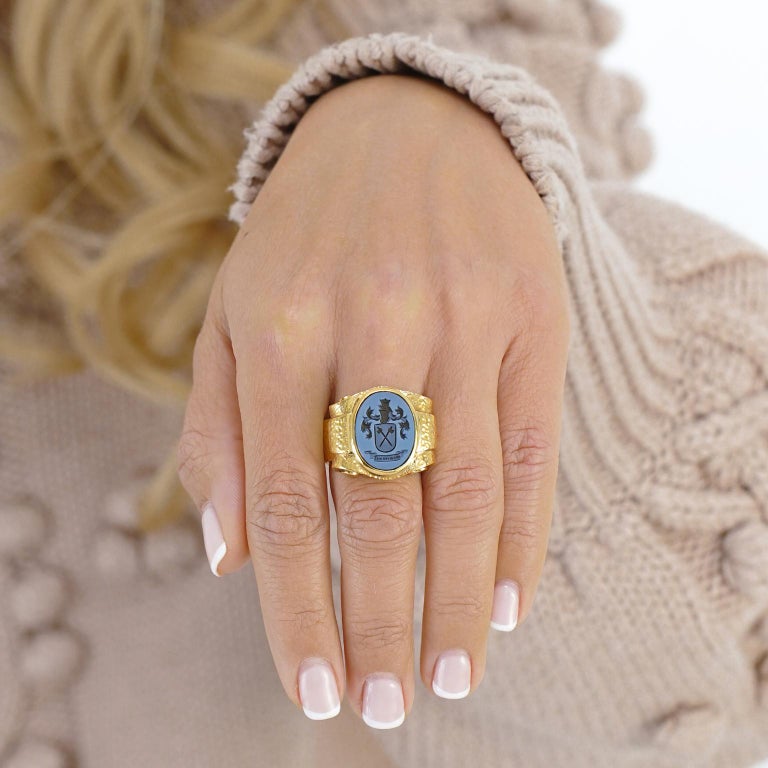 Spectacular Gold Signet Ring For Sale at 1stDibs