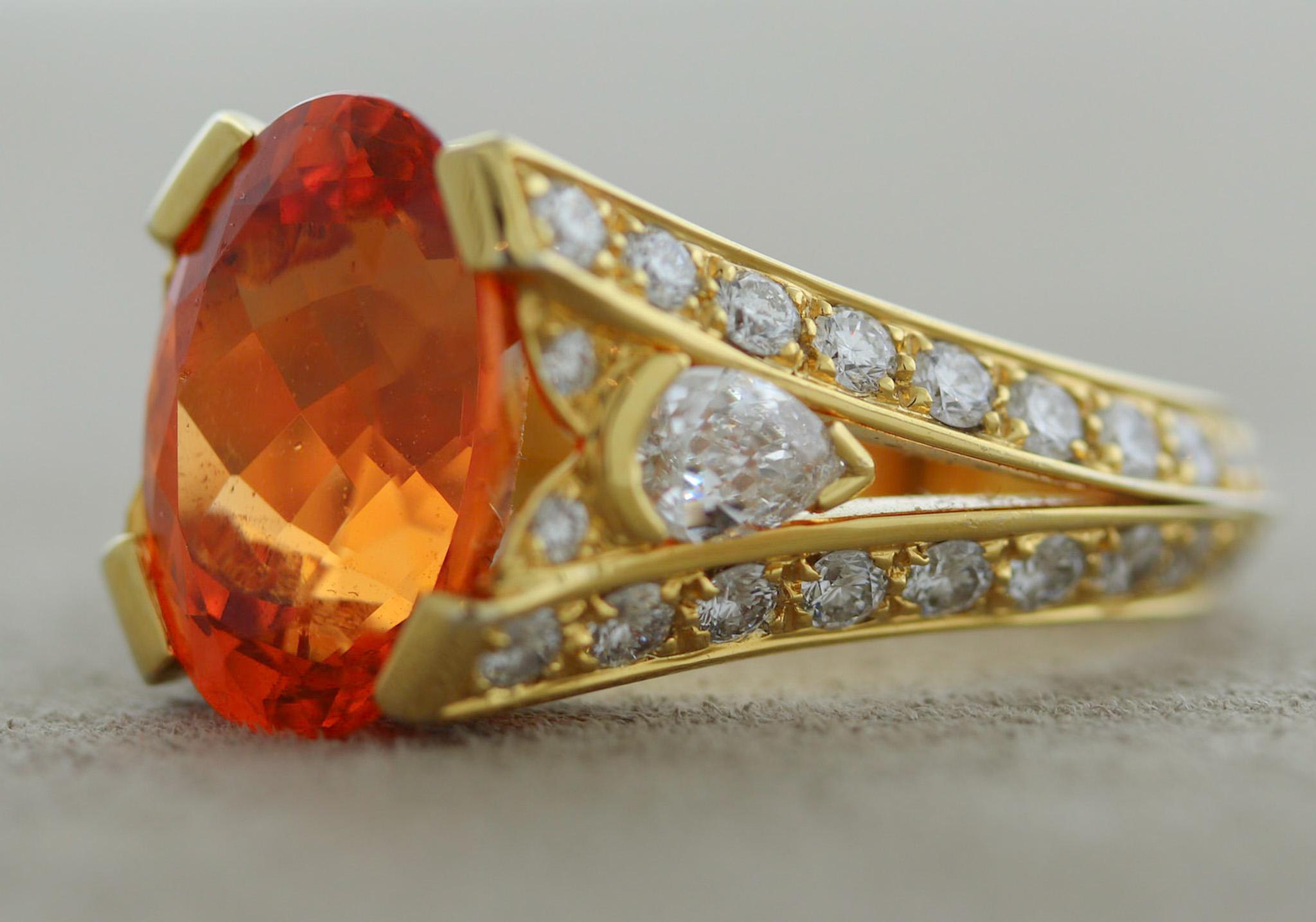 Spectacular Graff Mandarin Garnet Diamond Gold Ring For Sale at 1stDibs ...