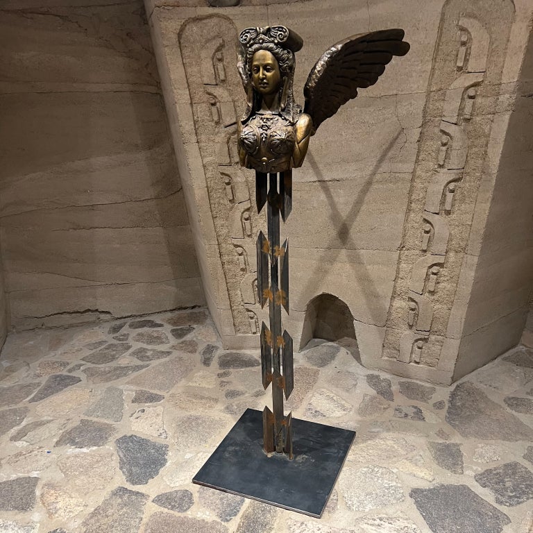 Spectacular Greek Sphinx Sculpture Female Bronze and Forged Steel For ...
