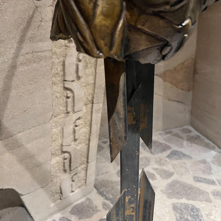 Spectacular Greek Sphinx Sculpture Female Bronze and Forged Steel For ...