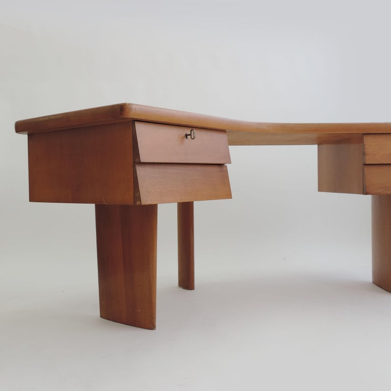Spectacular Italian 1950s Freeform Desk at 1stDibs