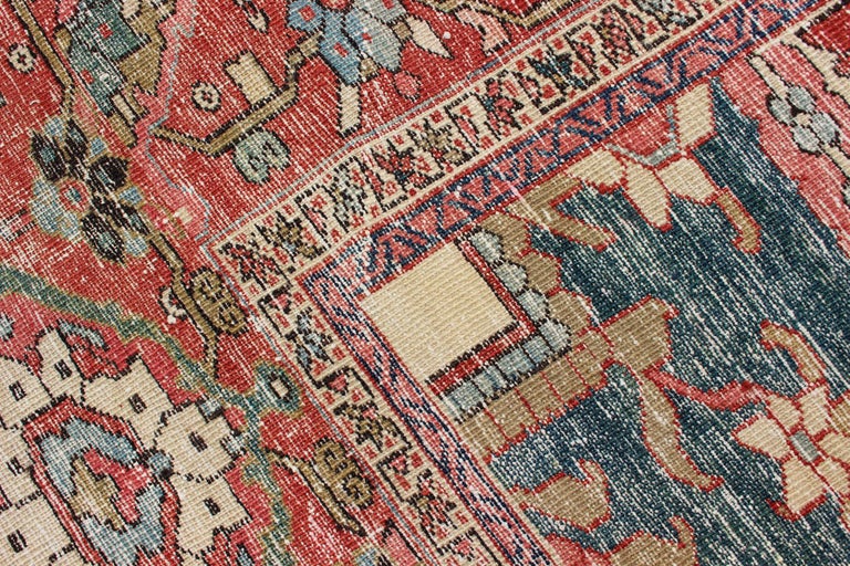 Spectacular Large Antique Persian Bakshaish Serapi Rug with Beautiful ...